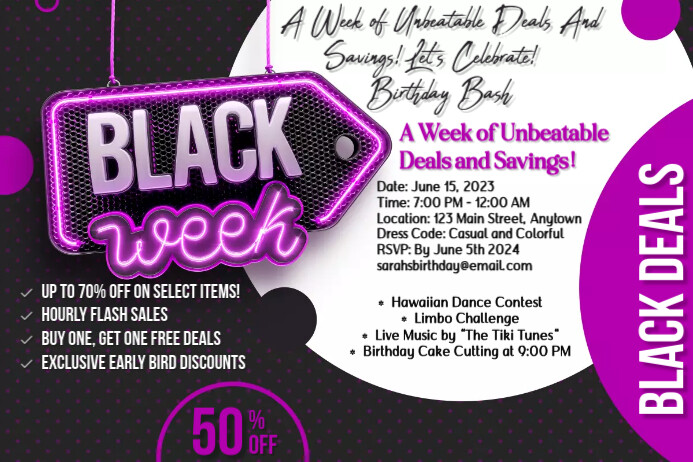 White Black Week Poster Template | PosterMyWall