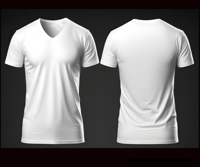 White blank v-neck tshirt mockup Template | PosterMyWall