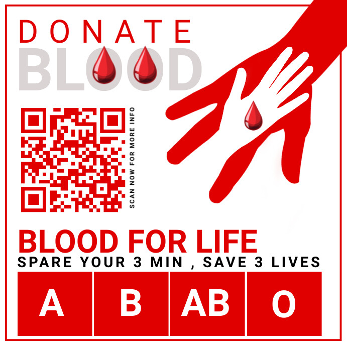 White Blood Donation Instagram Post Template | PosterMyWall