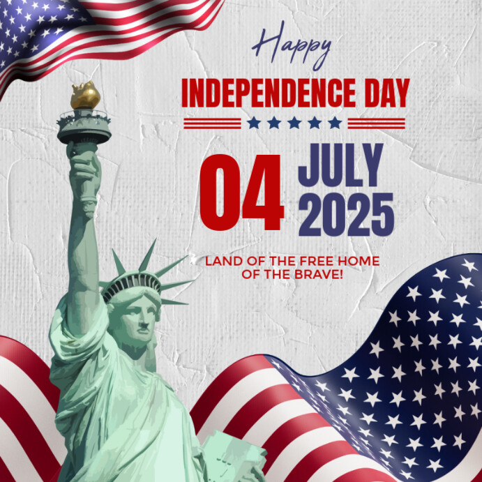 White Blue & Red 4th Of July Instagram Post Template | PosterMyWall