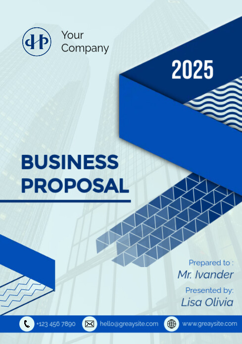 White Blue Business Proposal Cover Template | PosterMyWall