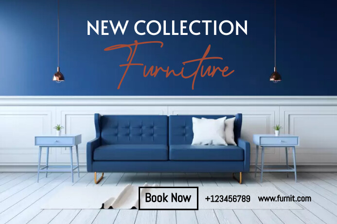 white blue furniture poster Template | PosterMyWall