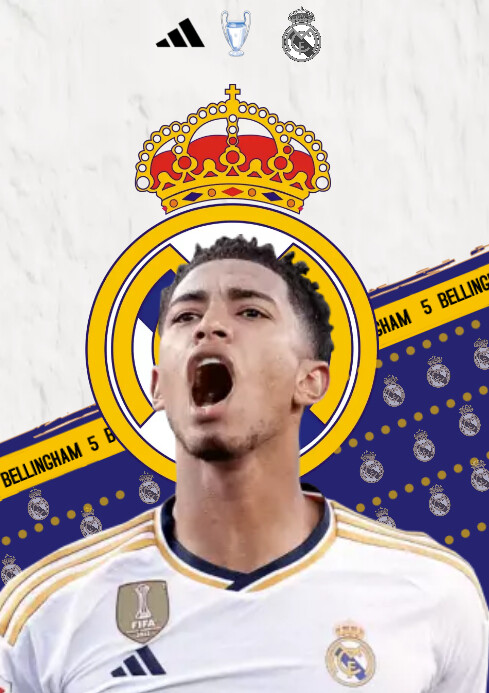 White blue player poster Template | PosterMyWall