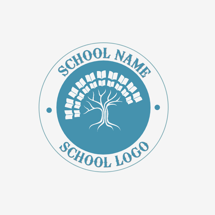 White Blue School Logo Template | PosterMyWall