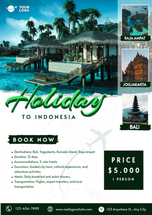 White Blue Travel And Tour Template | PosterMyWall