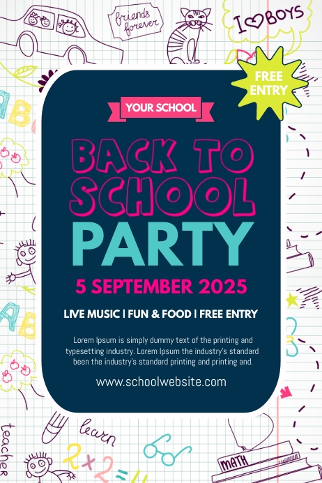 White Blue Welcome To School Party Poster Template | PosterMyWall