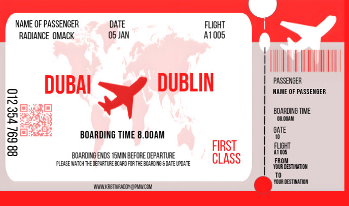 White Boarding Pass Ticket Tag Template | PosterMyWall