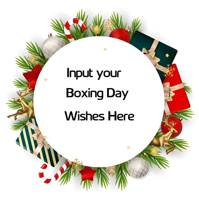 White Boxing Day Wishes Instagram Post Template | PosterMyWall