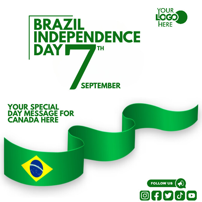 Modèle White Brazil Independence Day Instagram Post | PosterMyWall