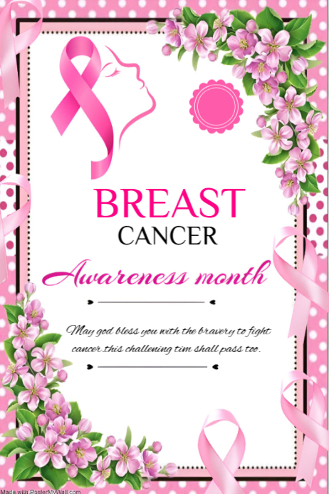 White Breast Cancer Awareness Month Poster Template | PosterMyWall