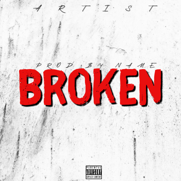 White Broken Album Cover Template | PosterMyWall