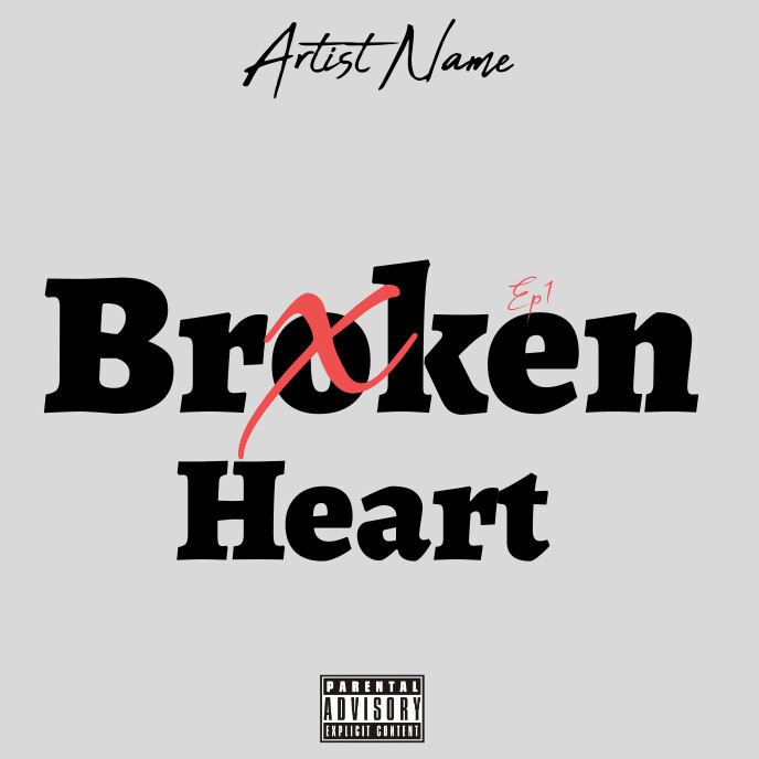 White Broken Album Cover Template | PosterMyWall