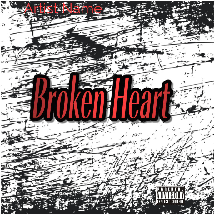 White Broken Heart Album Cover Template | PosterMyWall