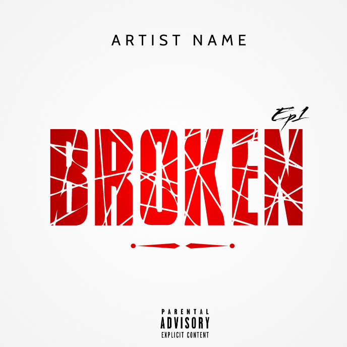 White Broken Mixtape Cover Album Cover Template | PosterMyWall