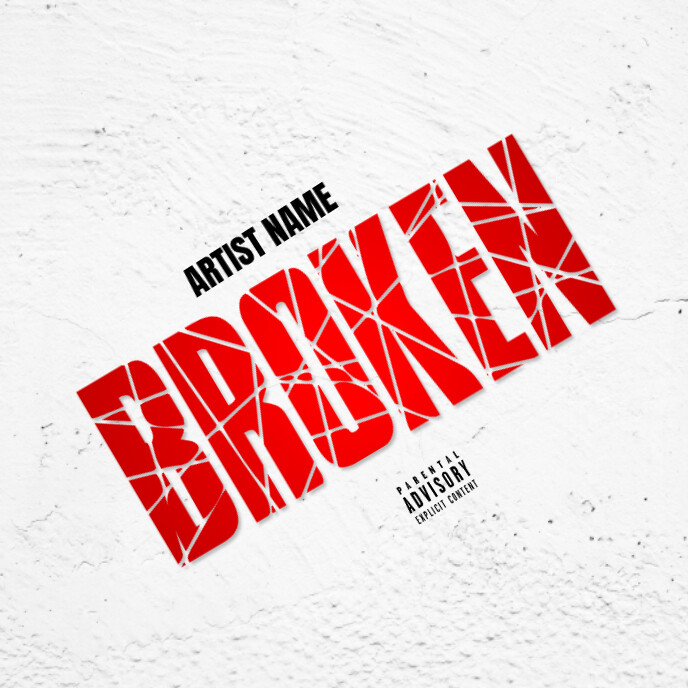 White Broken Mixtape Cover Album Cover Template | PosterMyWall