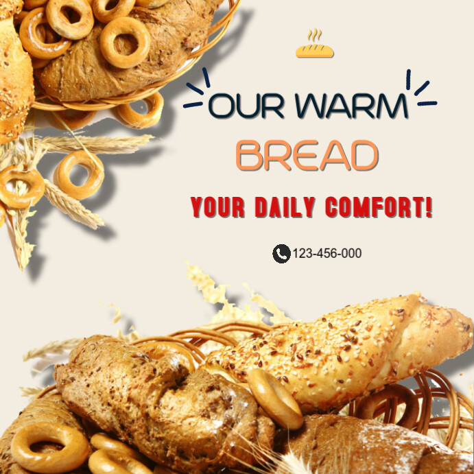 white brown modern and minimalist warm bread instagram post Template | PosterMyWall