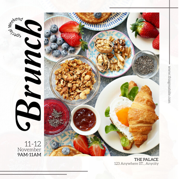 Plantilla de White Brunch Food | PosterMyWall