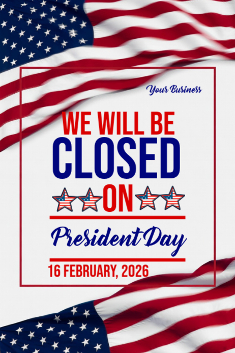 White Business Closure Announcement Poster Template | PosterMyWall