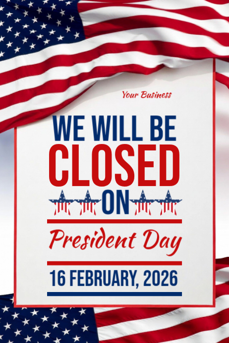 White Business Closure Announcement Poster Template | PosterMyWall