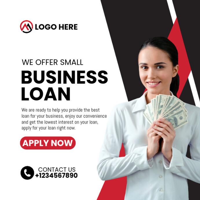 White Business Loan Instagram Post Template | PosterMyWall