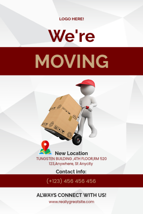 White Business Relocation Poster Template | PosterMyWall