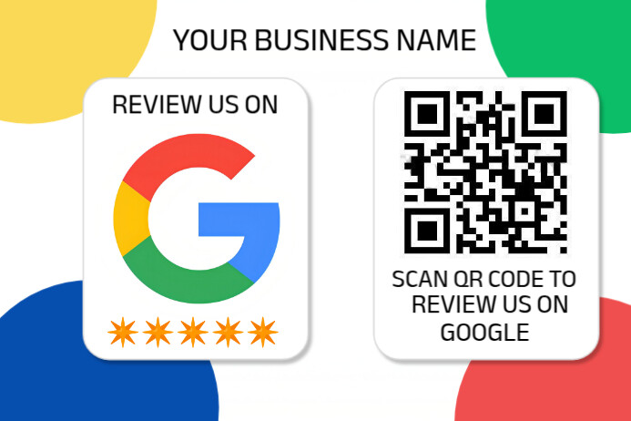 White Business Review/ Google Review Poster Banner 4' × 6' Template ...