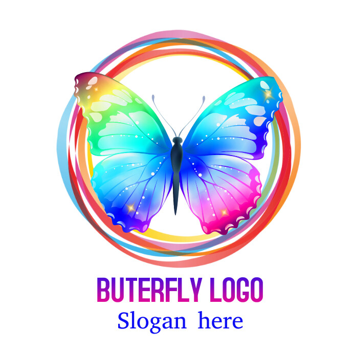 White Buterfly Logo Template | PosterMyWall