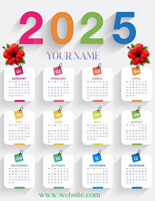 White Calendar Flyer (us Letter) Template | PosterMyWall