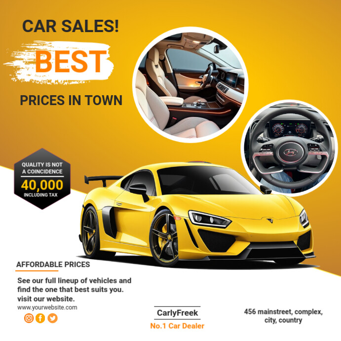 White Car poster Template | PosterMyWall