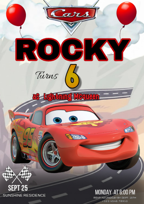 White Cars-themed Birthday Party A4 Template | PosterMyWall