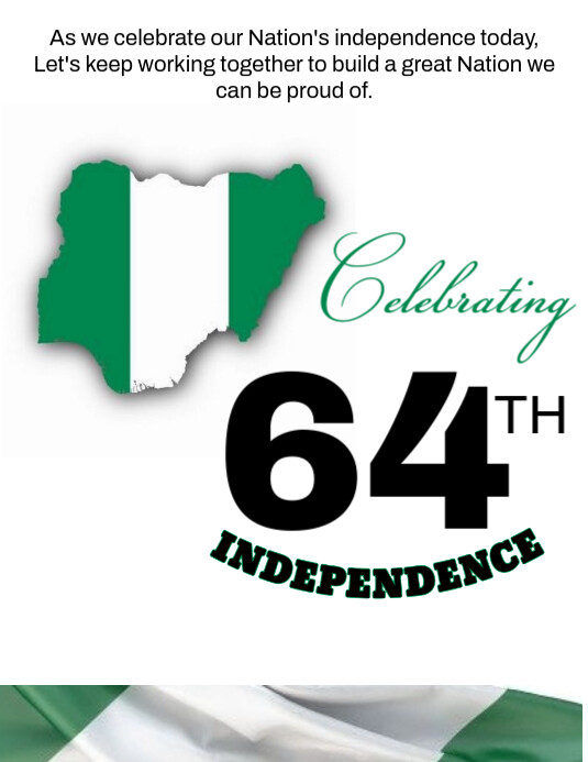 White Celebrating 64th Independence Flyer (us Letter) Template ...