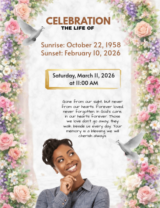 White Celebration of Life Flyer Template | PosterMyWall