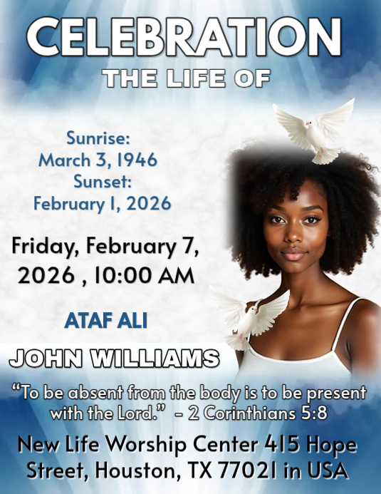 White Celebration of Life Flyer Template | PosterMyWall