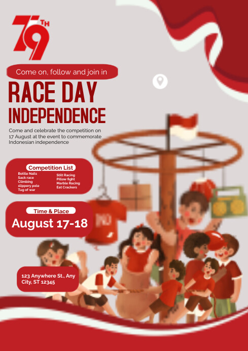 White Ceria 17 Agustus A3 Template | PosterMyWall