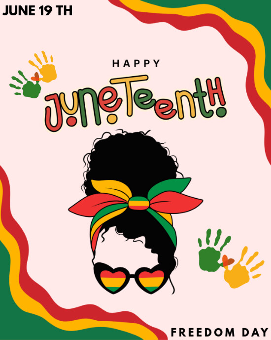 White Ceria Juneteenth Invitation Party Instagram Portrait Template ...