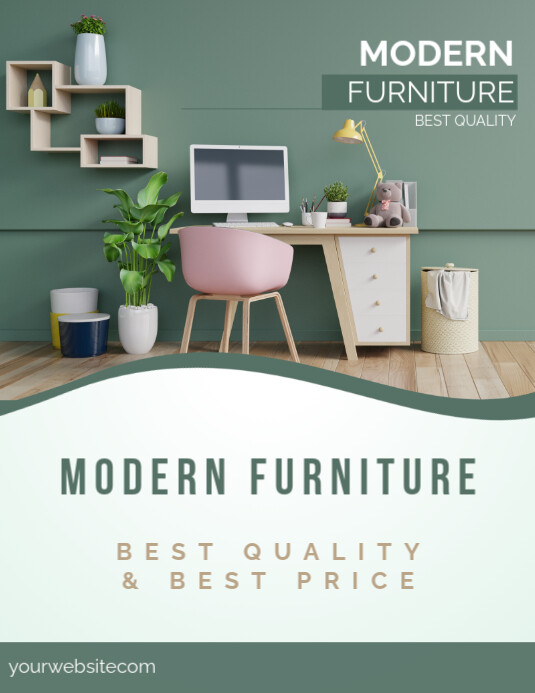 White Ceria Modern Furniture Pamflet (letter As) Template | PosterMyWall