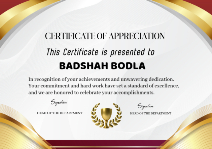White Certificate of Appreciation A2 Template | PosterMyWall