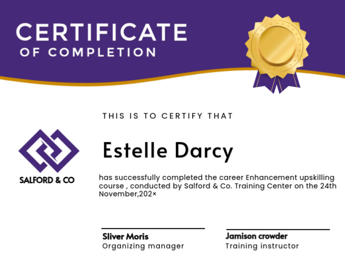 Copy of White Certificate Of Completion Flyer (us Letter) | PosterMyWall