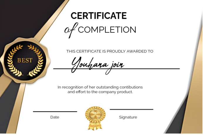 White Certificate Of Completion Poster Template | PosterMyWall