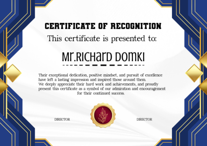 White Certificate of Recognition A2 Template | PosterMyWall
