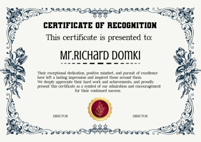 White Certificate of Recognition A2 Template | PosterMyWall