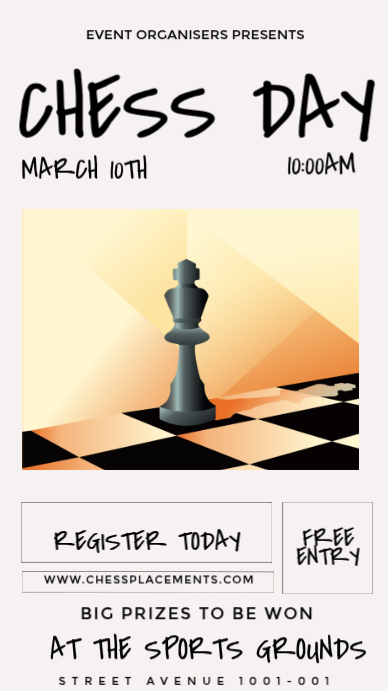 White Chess Day Instagram Story Template | PosterMyWall