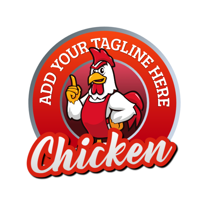 White Chicken-food-animal-roaster-farm-label-cartoon-company- Logo ...