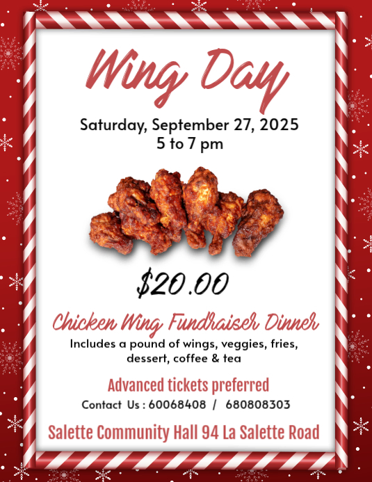 Plantilla de White Chicken Wing Fundraiser Dinner Flyer | PosterMyWall