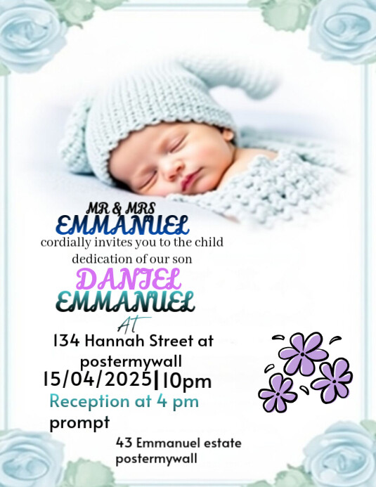 White Child Dedication Flyer (us Letter) Template | PosterMyWall