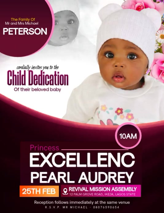 Plantilla de White Child Dedication Flyer Video | PosterMyWall