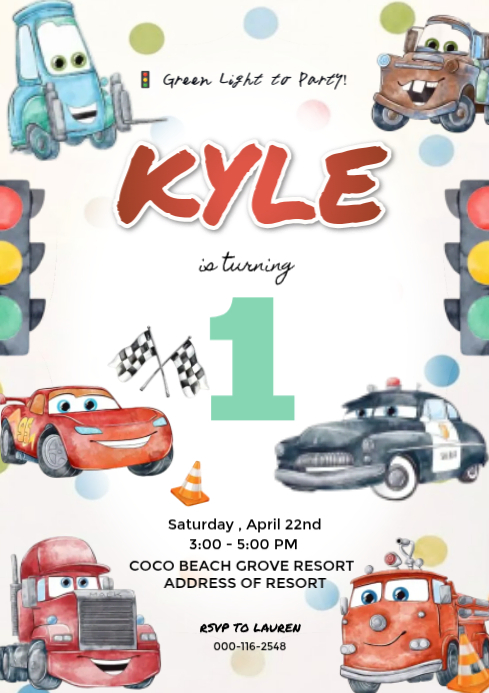 White Children's Birthday Party A4 Template | PosterMyWall