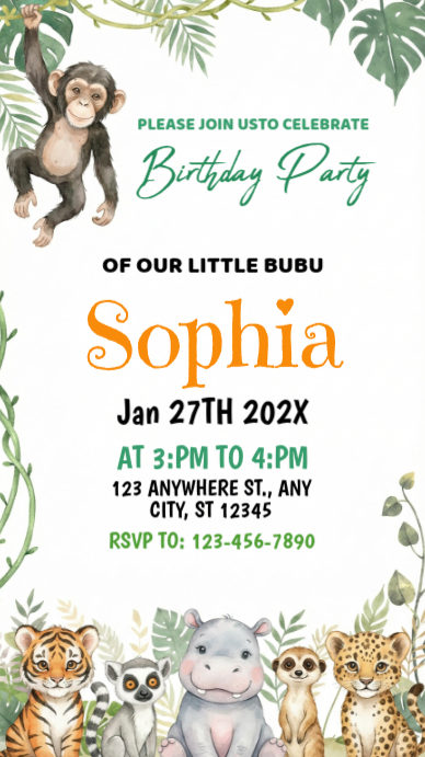 White Children's Birthday Party Instagram Story Template | PosterMyWall