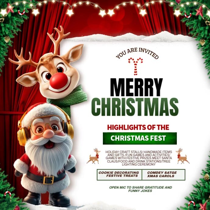 White Chriistmas Festive Instagram Post Templat | PosterMyWall