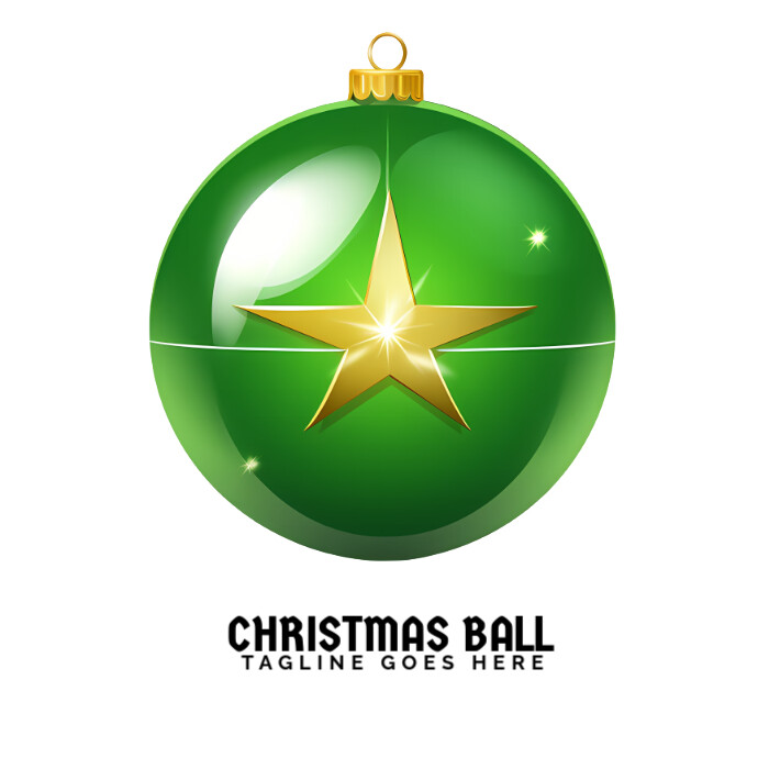 White Christmas Ball Logo Template | PosterMyWall
